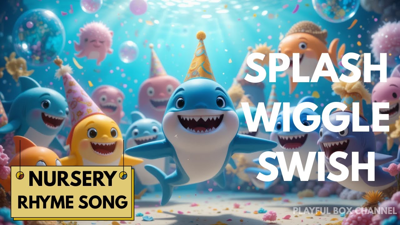 Splash Wiggle and Swish Sharky | Nursery Rhyme song for Kids and ...