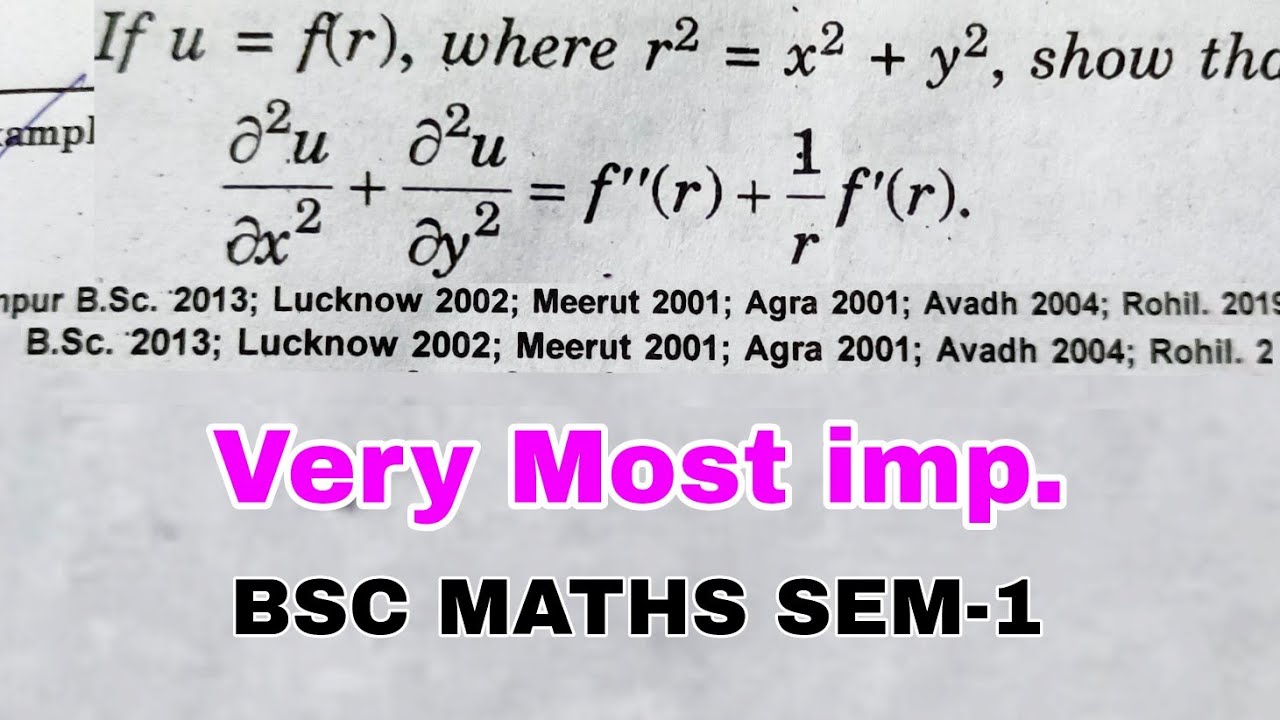 BSC Maths sem-1 :: very Most imp que || manoj sir - YouTube