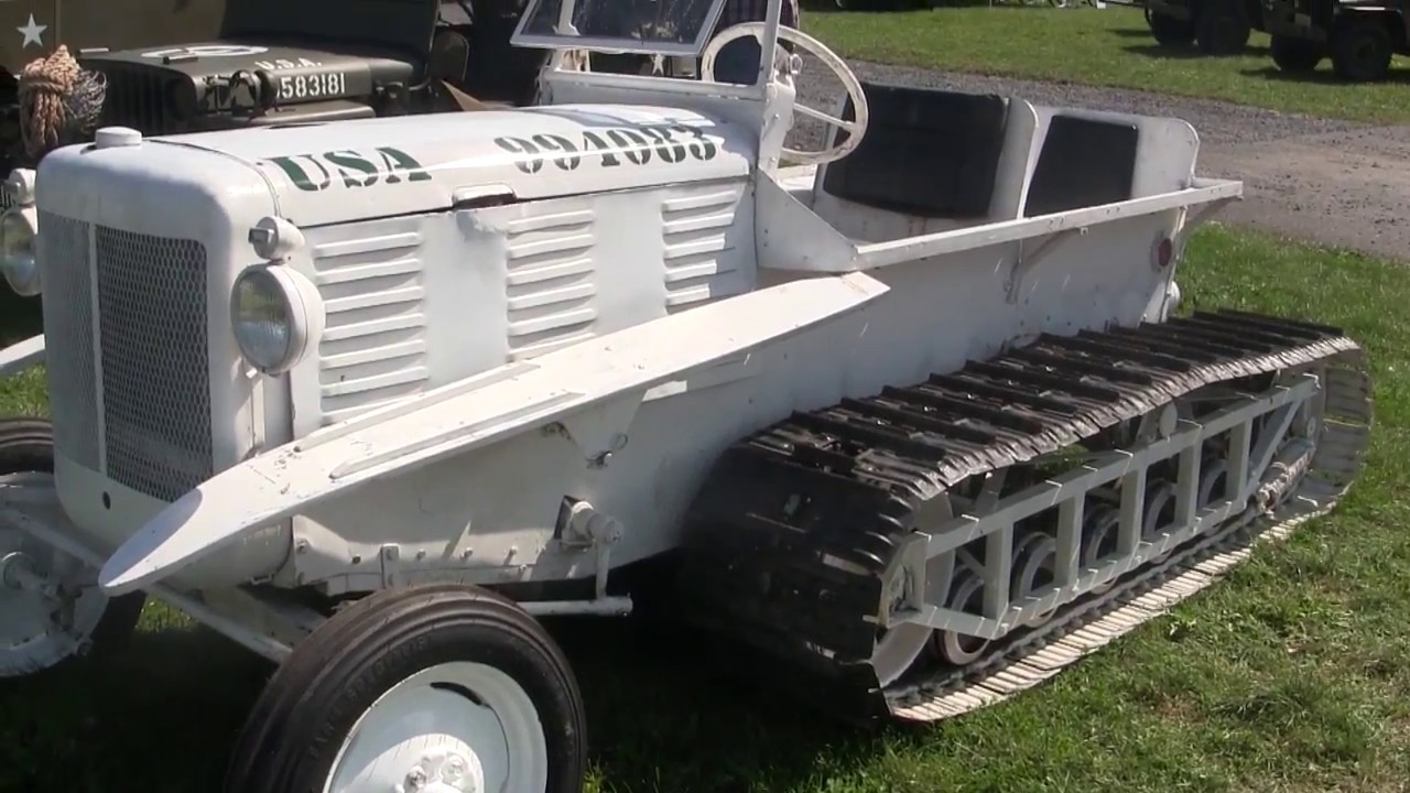 Restored WWII Allis Chalmers M7 snow tractor detail walk around - YouTube