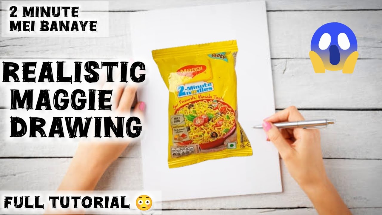 Ab 2 mint mei banaye Realistic Maggie drawing 😱😳 realistic Maggie ...