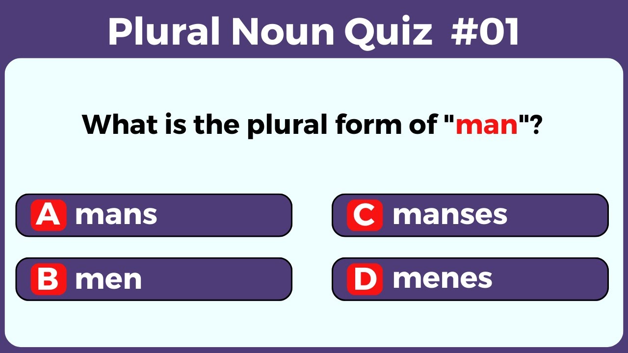Plural English Quiz | English Grammar Test | @EnglishQuizMastery - YouTube