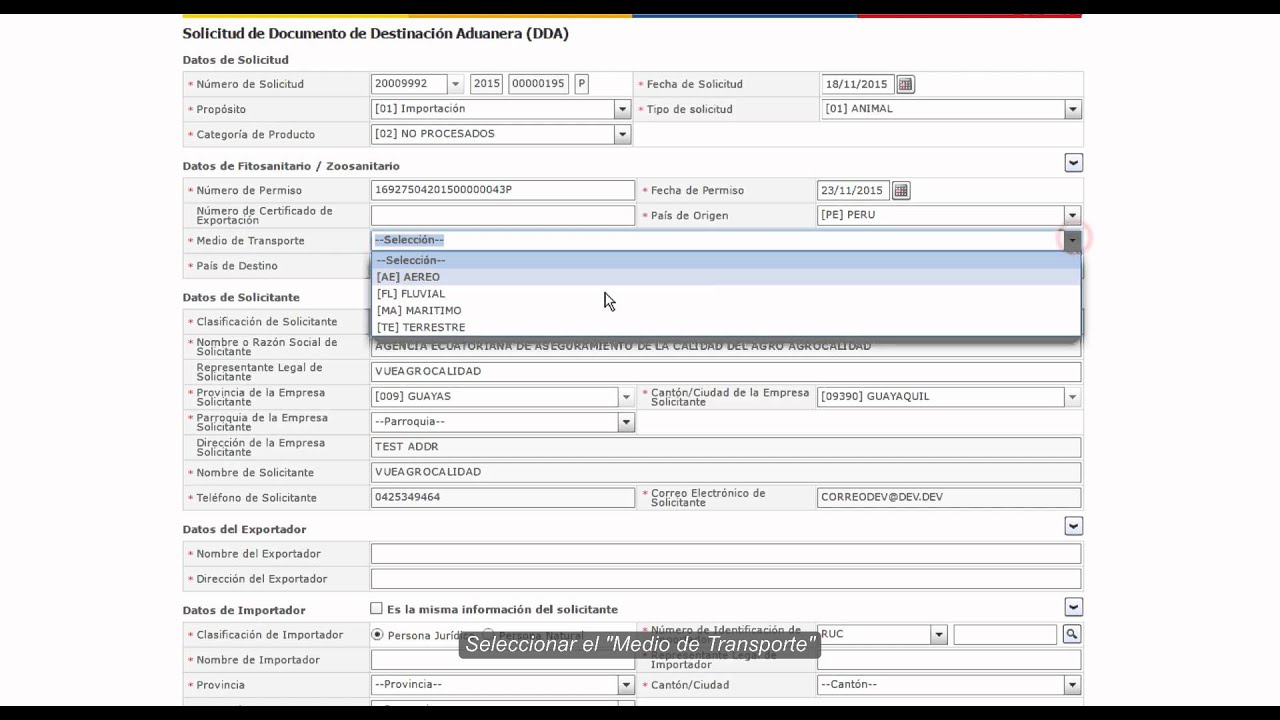 Solicitud de Documentación de Destinación Aduanera - YouTube