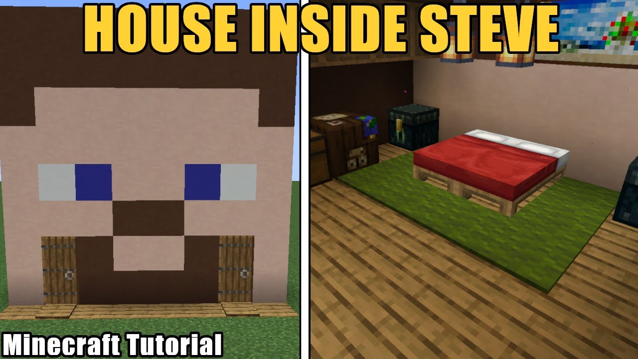 HOUSE INSIDE STEVE'S HEAD in MINECRAFT | MINECRAFT TUTORIAL 🏡 - YouTube