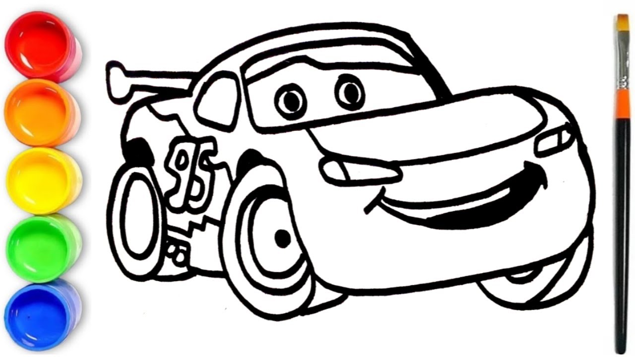 How to draw Lightning Mcqueen, Drawing Lightning Mcqueen - YouTube