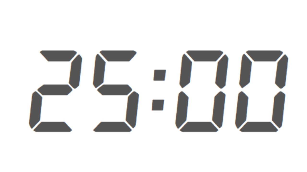 25 Min Timer | HD Countdown | Timer with Alarm | Timer for 25 Minutes ...