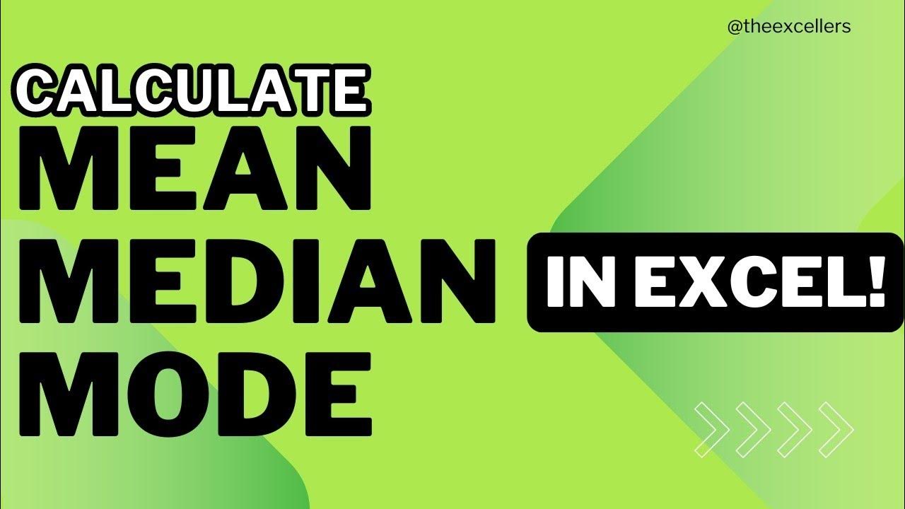 Calculate Mean Median Mode and Standard Deviation in Microsoft Excel - YouTube