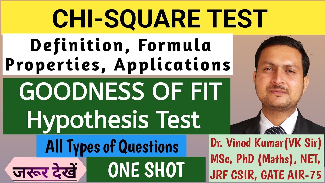 Chi-Square Test | Maths-3, UNIT-5 | Goodness of Fit | Chi- Square ...