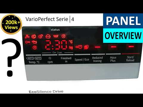 Bosch Washing Machine Display Panel Overview Serie 4 VarioPerfect