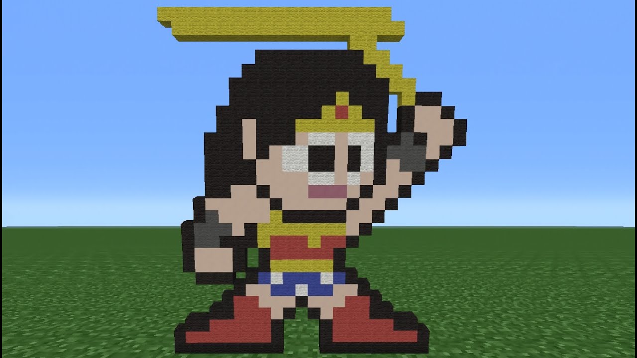 Minecraft Tutorial: How To Make Wonder Woman (8-Bit) - YouTube