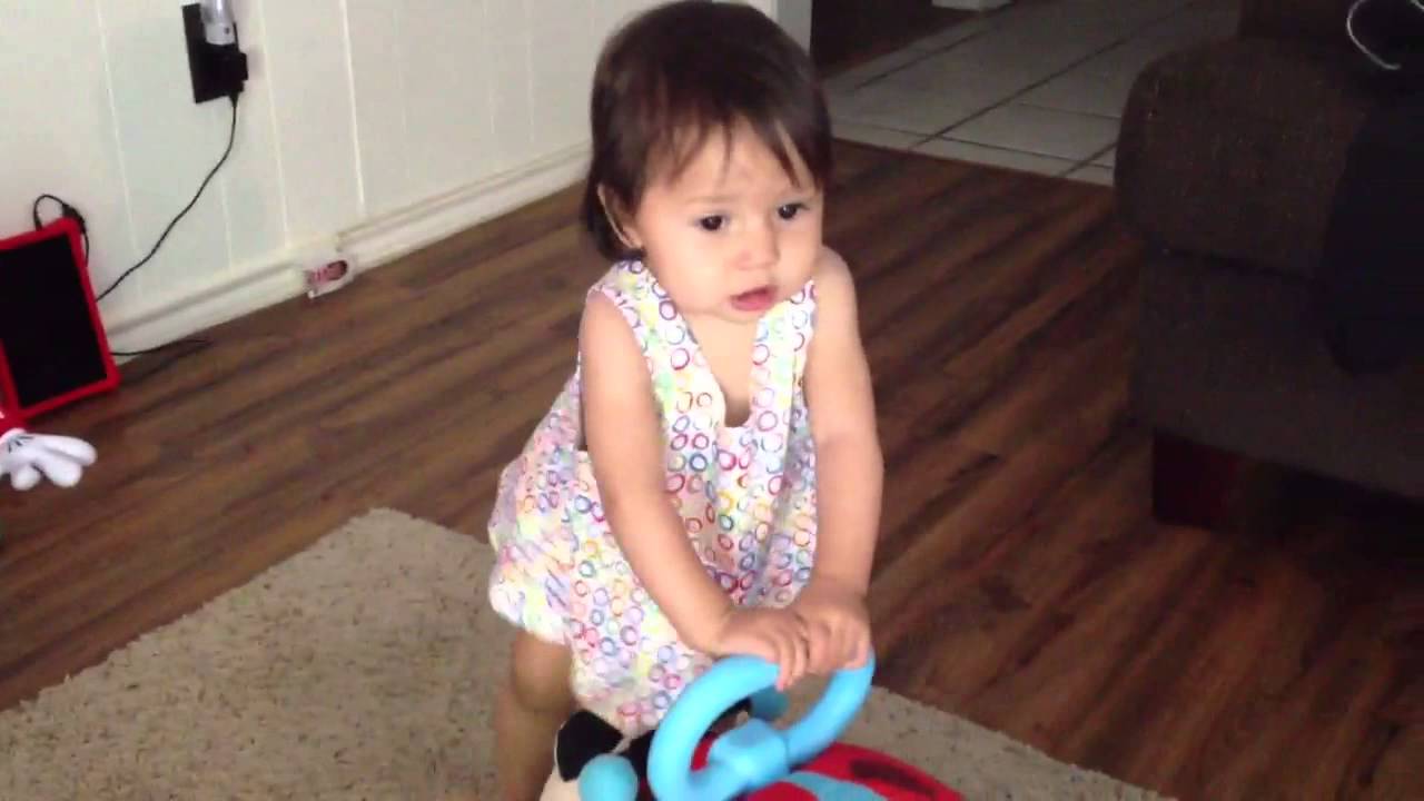 Eva talking away and learning to walk - YouTube