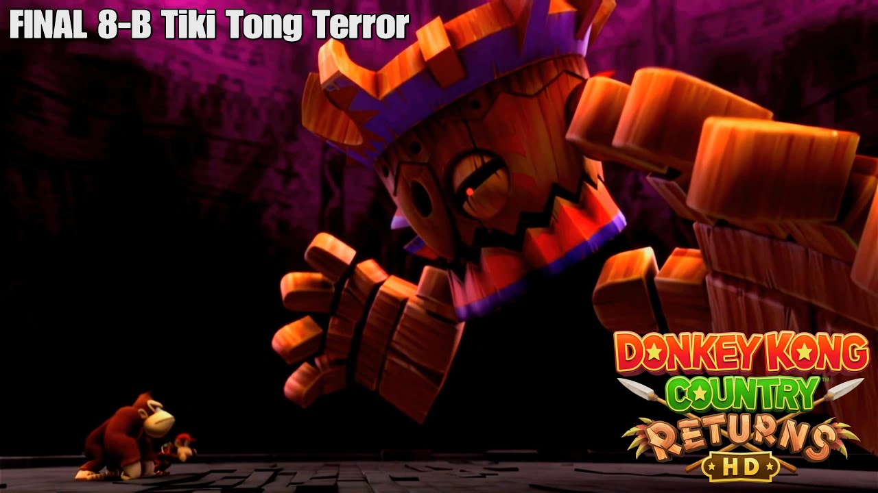 Donkey Kong Country Returns HD: Final Boss Tiki Tong Terror Level 8-B ...