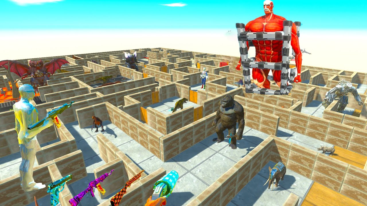 FPS AVATAR ESCAPE FROM DEADLY MAZE VS COLOSSAL TITAN PARKOUR! - ARBS ...