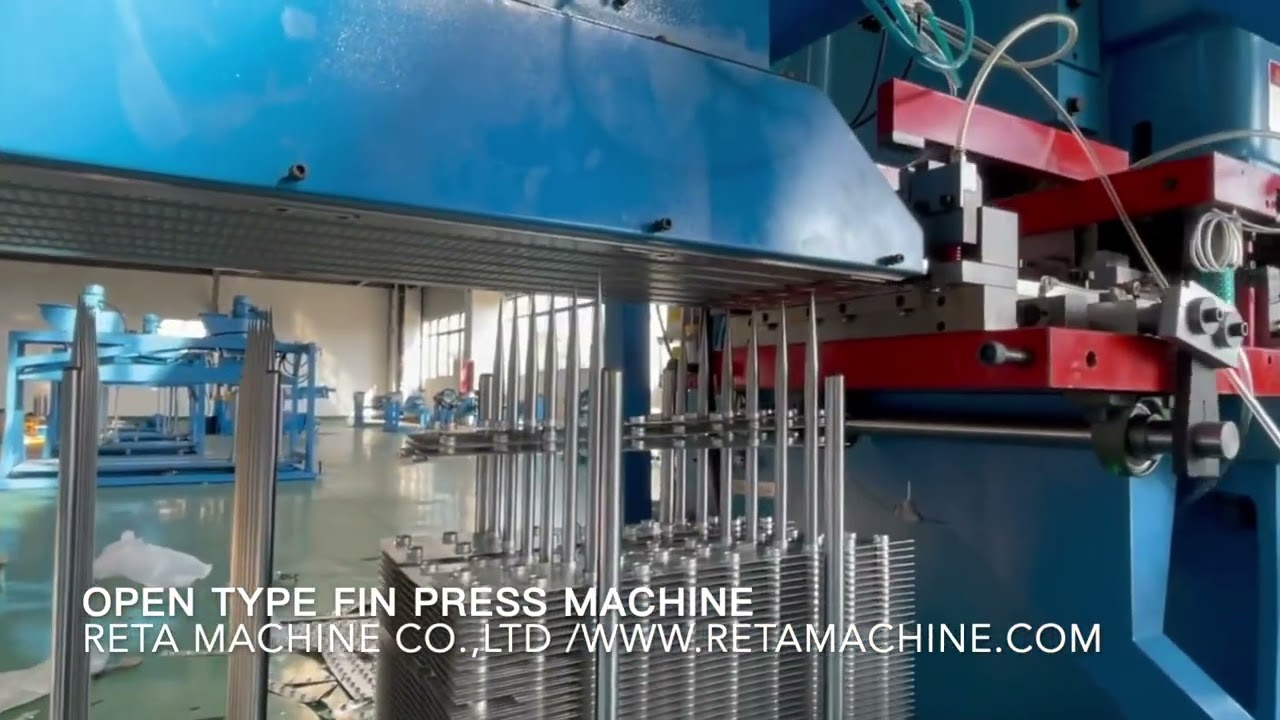 Open Type Fin Press Machine - YouTube