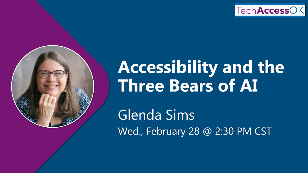 Accessibility and the Three Bears of AI with Glenda Sims - YouTube