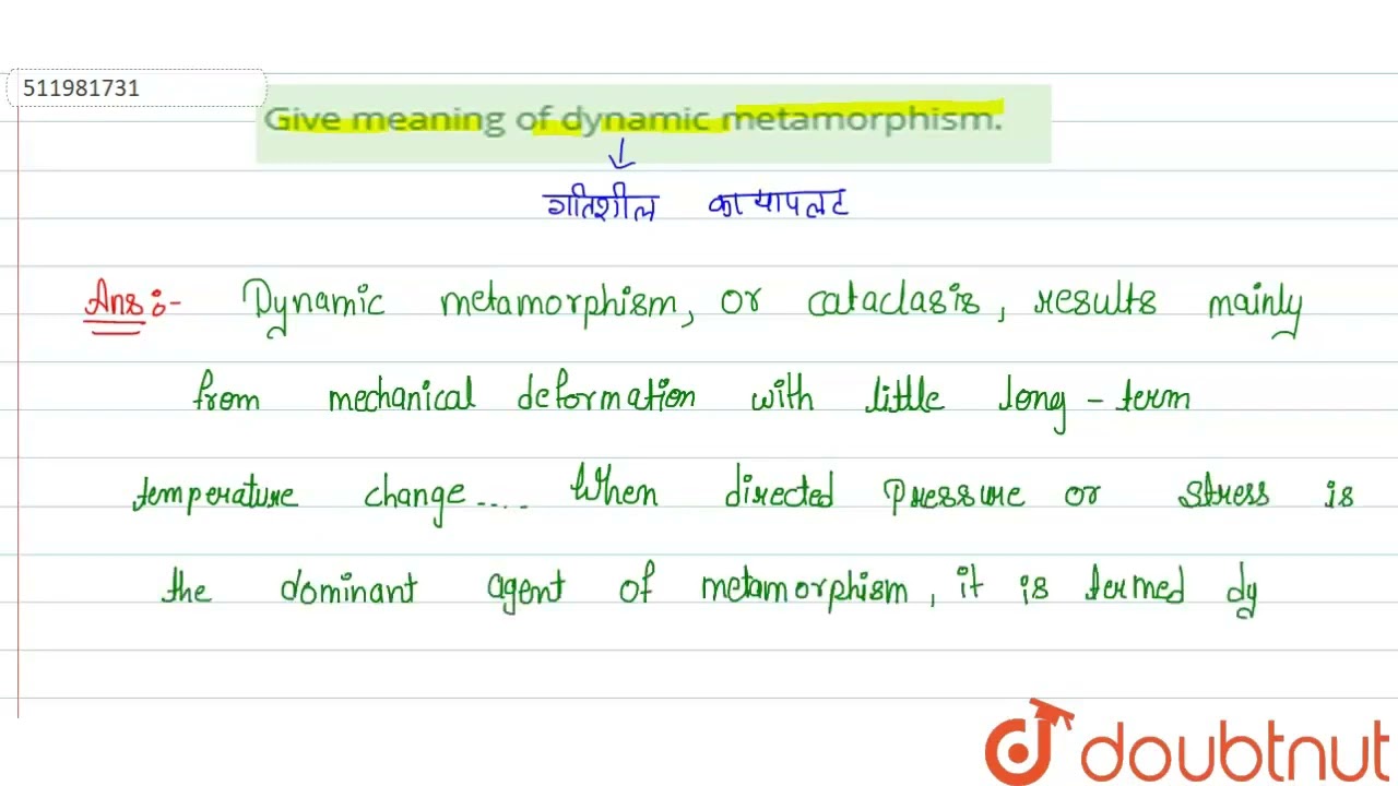 Dynamic Metamorphism