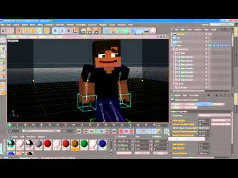 cinema 4d minecraft rig animation - YouTube