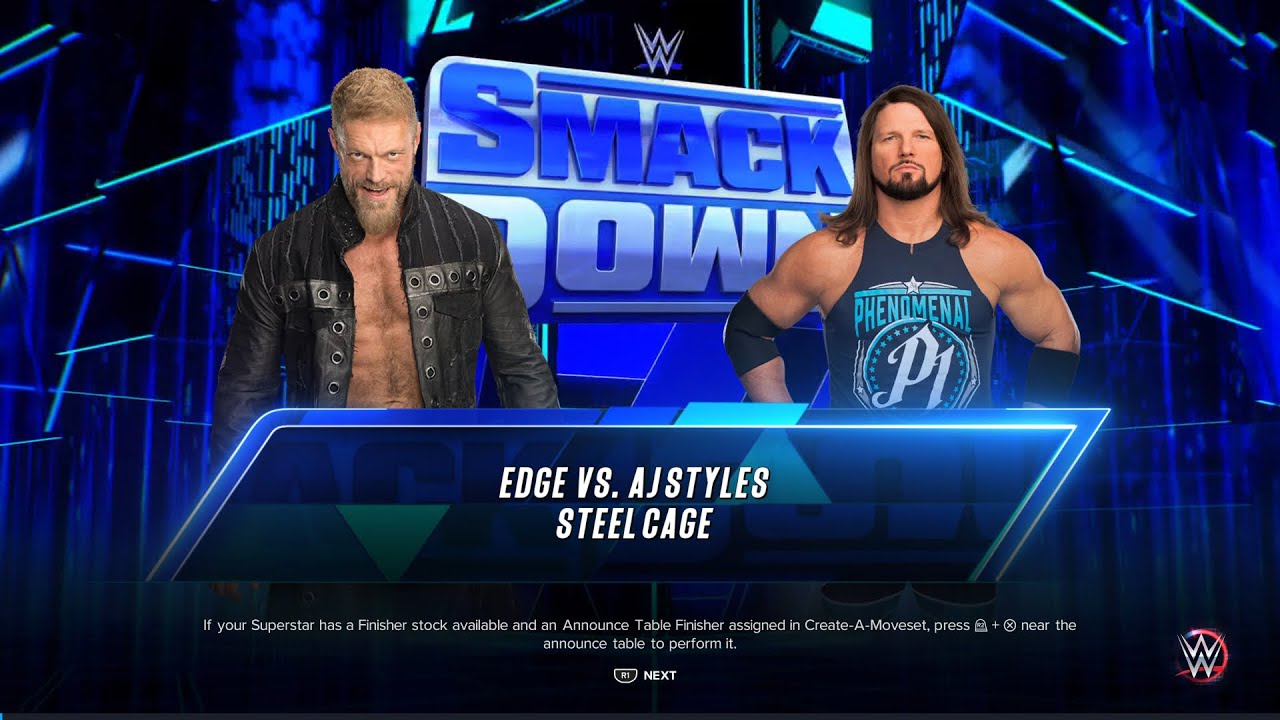 WWE 2K23 Gameplay - Edge vs AJ Styles - Steel Cage Match | PS5™ [4K ...