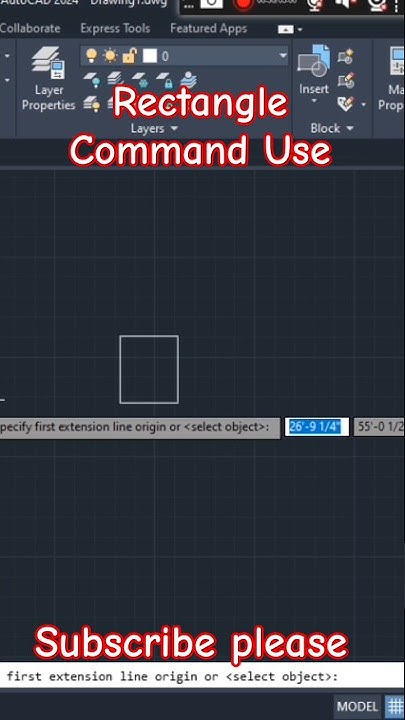 Rectangle Command in AutoCad | Autodesk Tutorial | How to apply command | #cad #Shorts #viral # ...