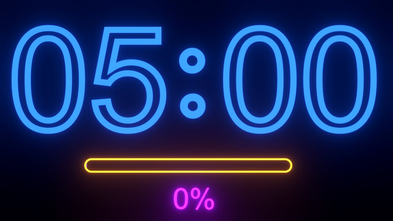 5 minute timer | neon blue | relaxing music - YouTube Music