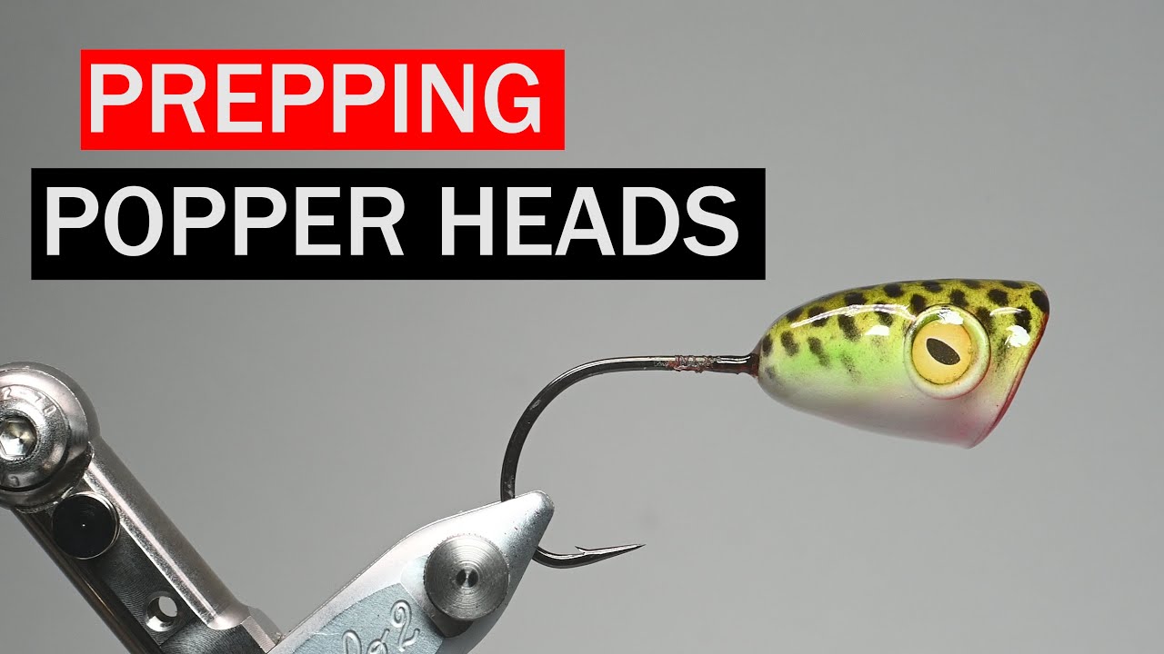Prepping Popper Heads for Bass Flies - YouTube