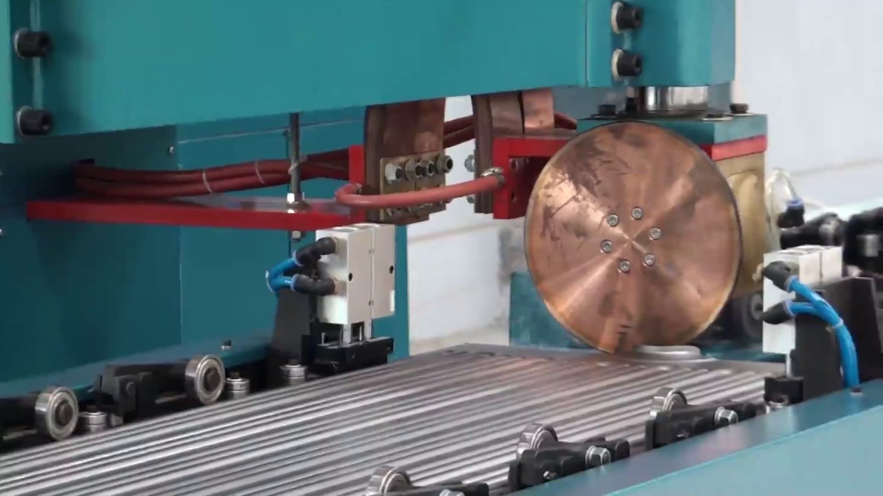 transformer radiator panel production line, end seam welding - YouTube