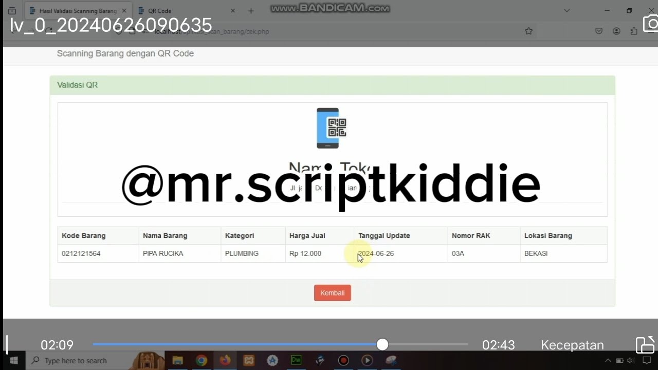 Aplikasi Scanning Inventory Barang Menggunakan QR Code Online - YouTube