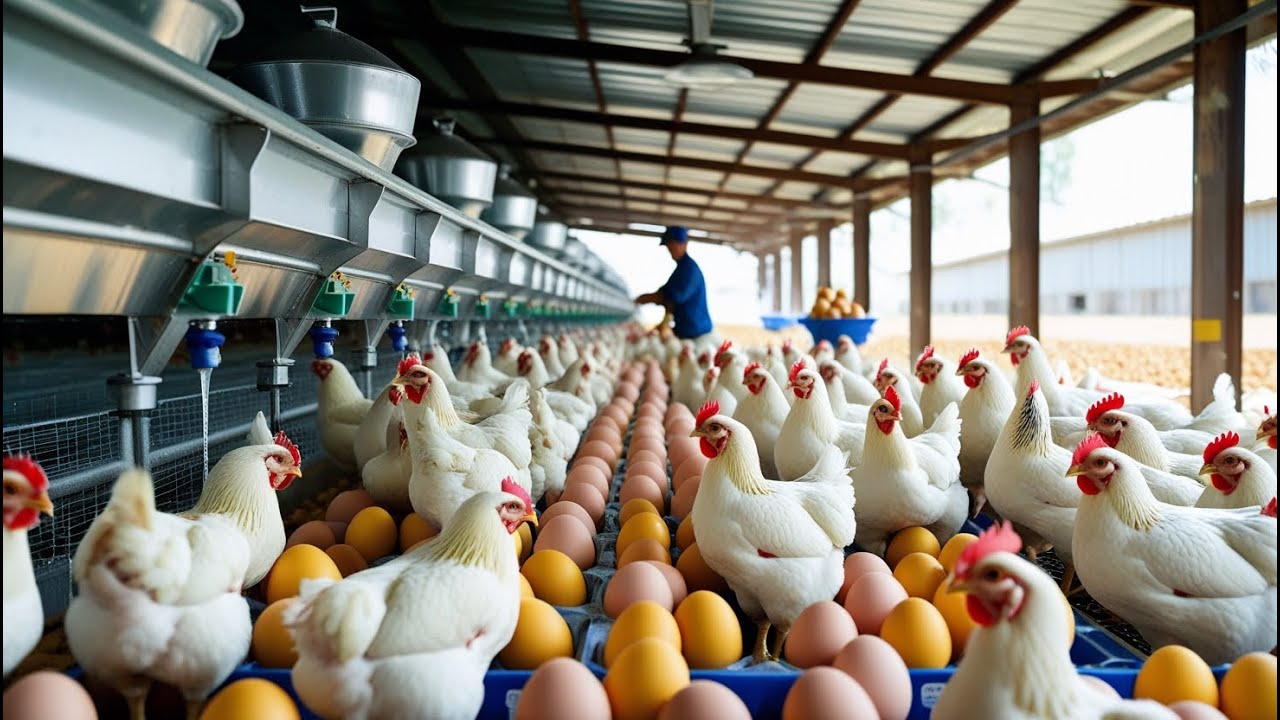 Amazing Poultry Farm - Process of raising chickens for eggs for ...