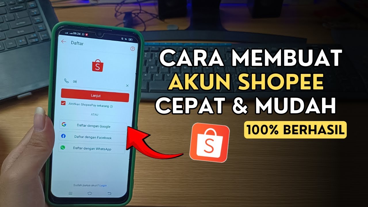 Cara Membuat Akun Shopee Baru 2025 - Daftar Shopee Terbaru - YouTube