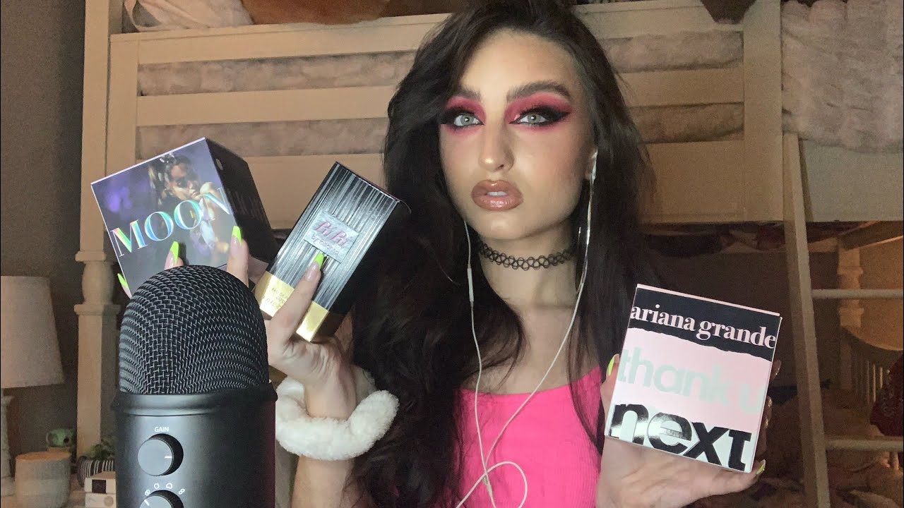 ASMR | Perfume Tapping & Lid Sounds, Textured Scratching, & Slight Mic Scratching + ( rambly ...