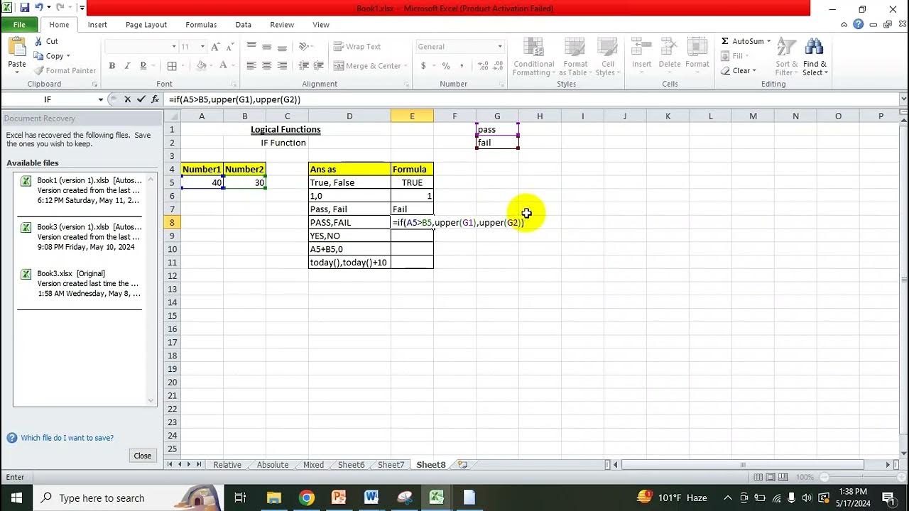 IF Function in MS Excel tutorial part1 | How to use IF function in Microsoft Excel easily # ...