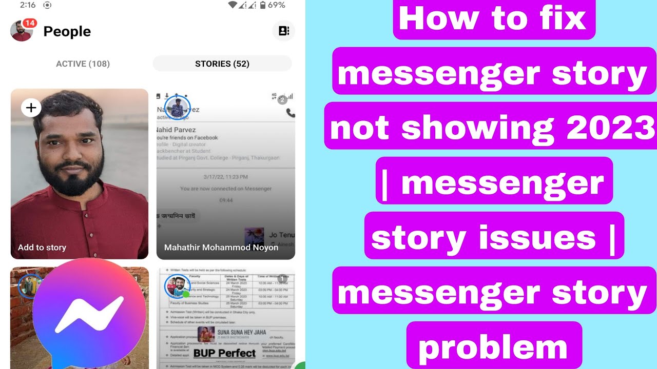 How to fix messenger story not showing 2023 | messenger story issues ...