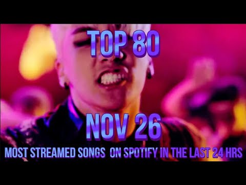 TOP 80 MOST STREAMED SONGS ON SPOTIFY IN THE LAST 24 HRS NOV 26 - YouTube