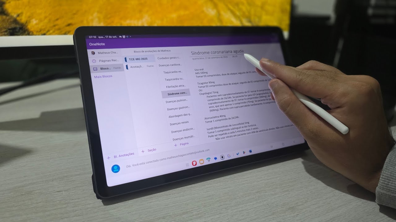 Samsung Galaxy Tab S10 Lite: minhas anotações no Microsoft OneNote ...