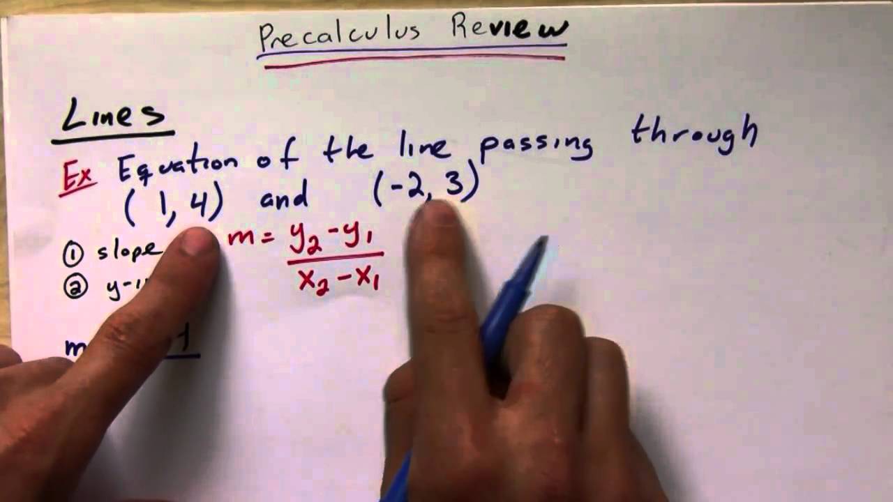 Equations of Lines Review for Calculus - YouTube