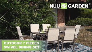 Nuu Garden® Outdoor 7 Pieces Swivel Dining Set