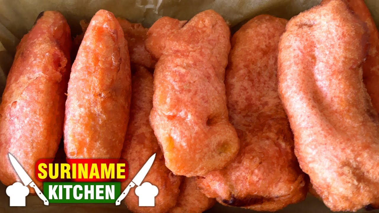 Roze Bakabana Recept Surinaamse Gebakken Banaan | Pink Deep Fried ...