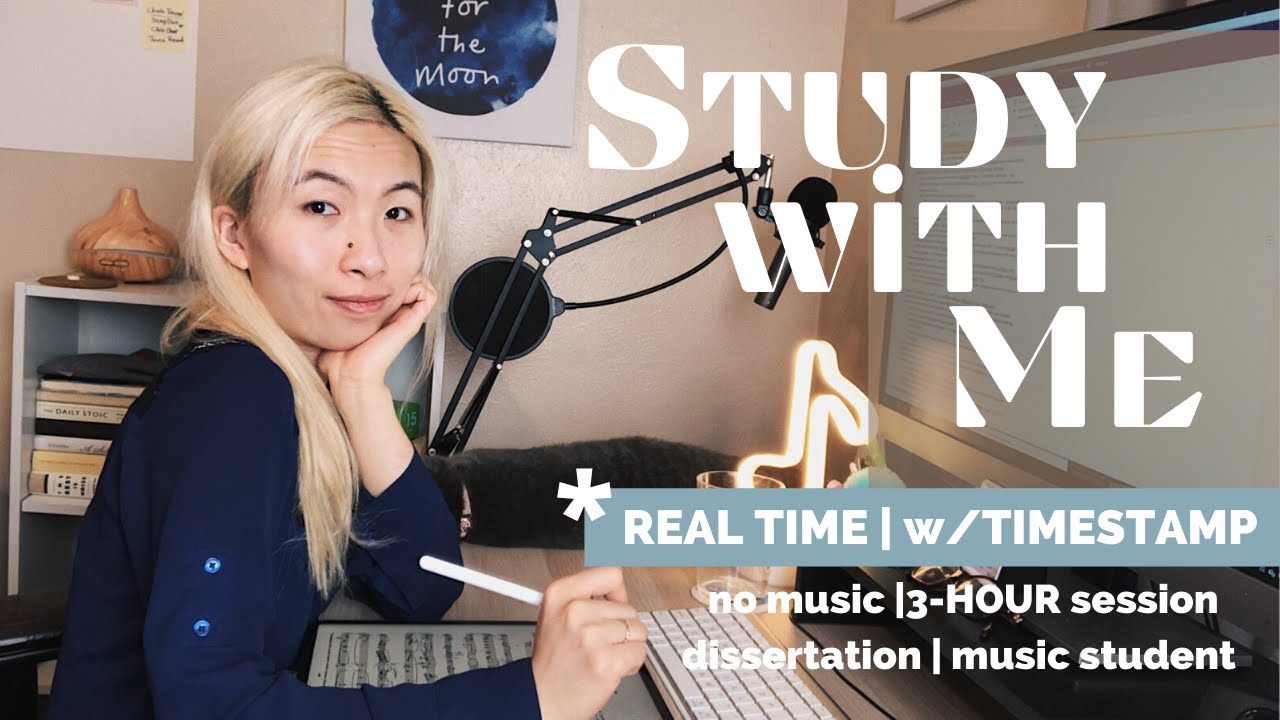 REAL TIME Study with Me 3 HOURS (no Music) | 3*50min pomodoro Session w ...