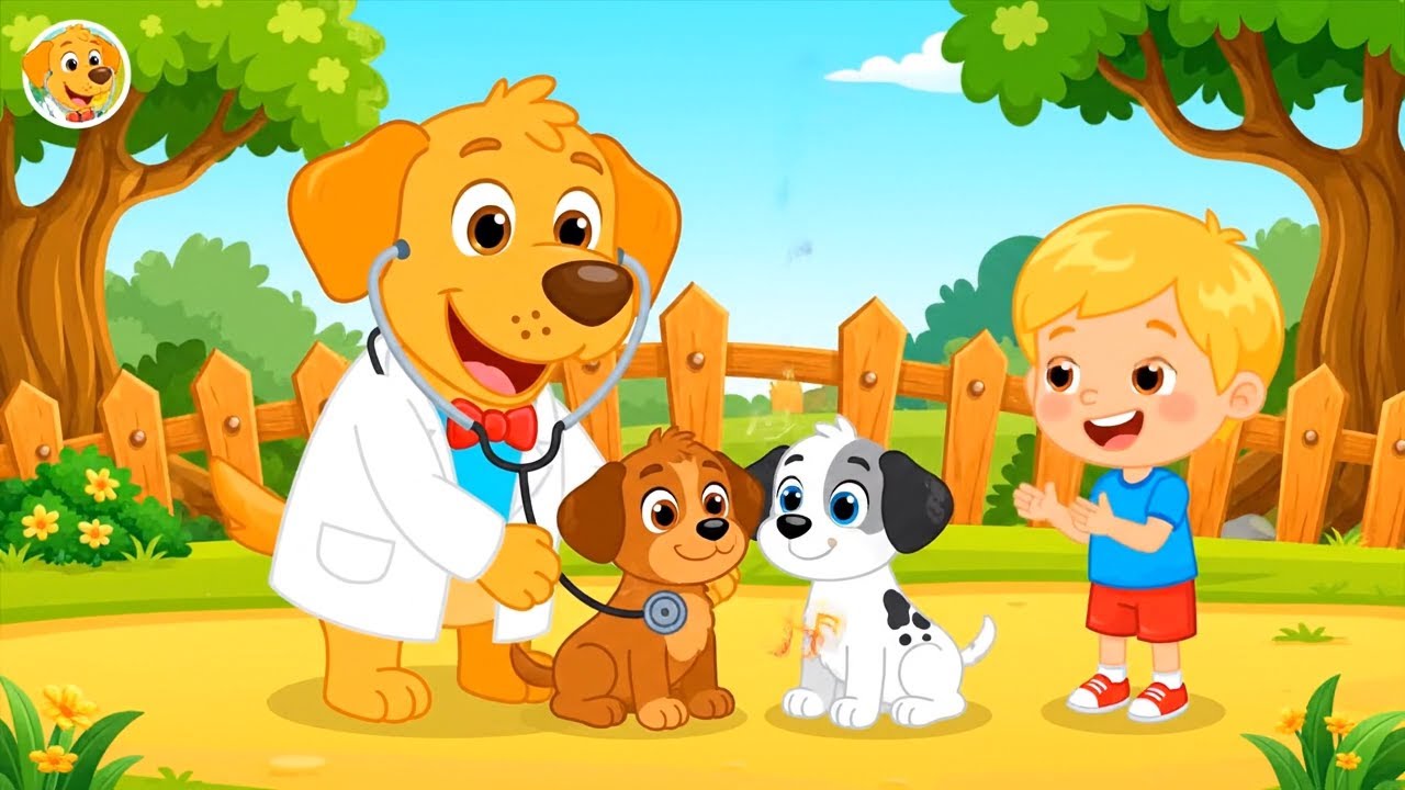 Un perro doctor examina a unos cachorros - YouTube