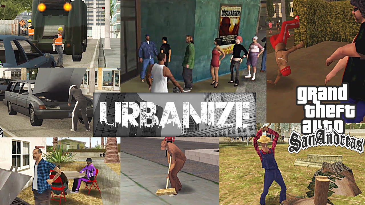 GTA San Andreas Urbanize Mod + Busy Pedestrians Mod + Pedfunc Mod ...