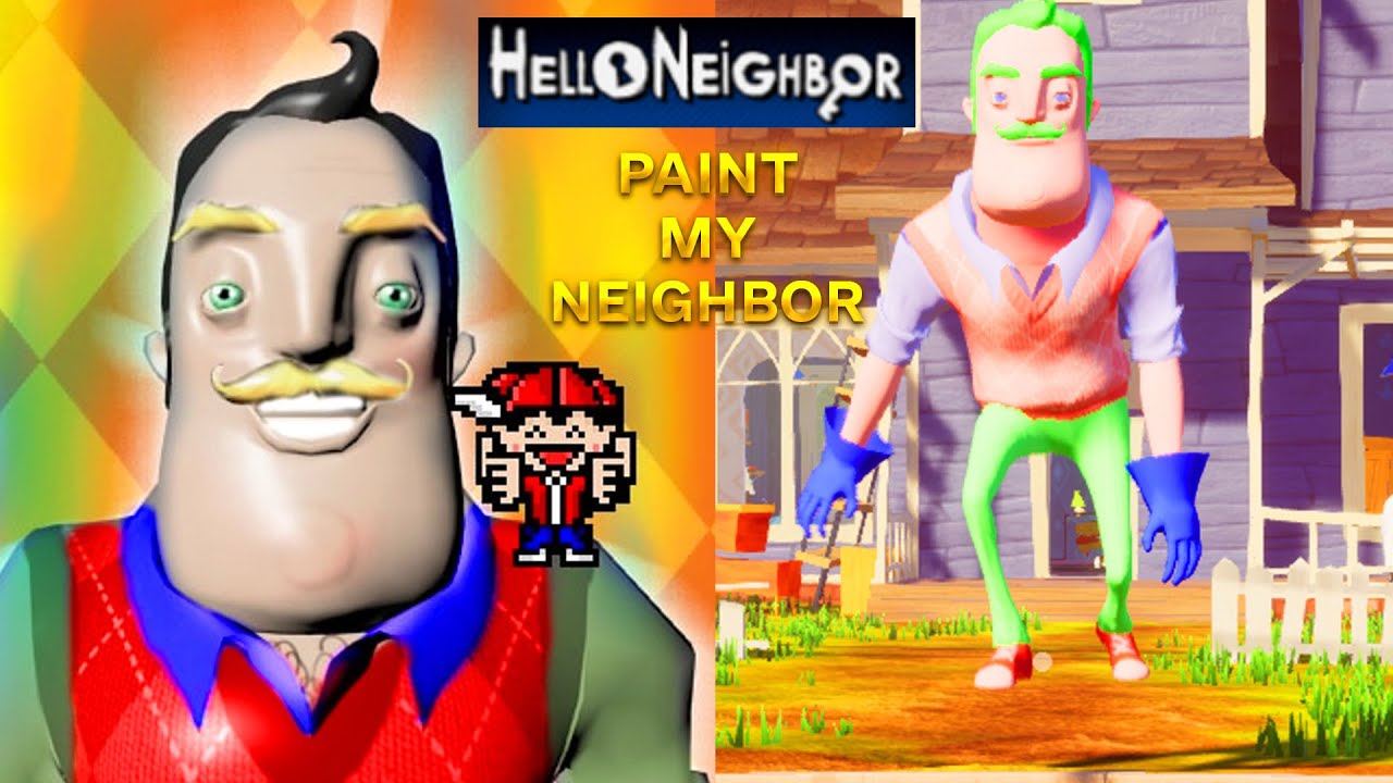 ПРИВЕТ СОСЕД АКТ 1 ОБЗОР МОДА PAINT MY NEIGHBOR В ИГРЕ HELLO NEIGHBOR ...