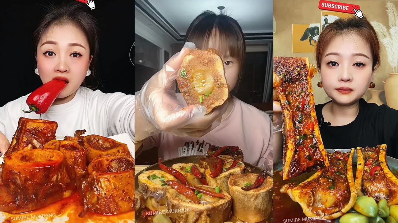 MUKBANG ASMR Eating roasted big bone marrow so yummy - YouTube