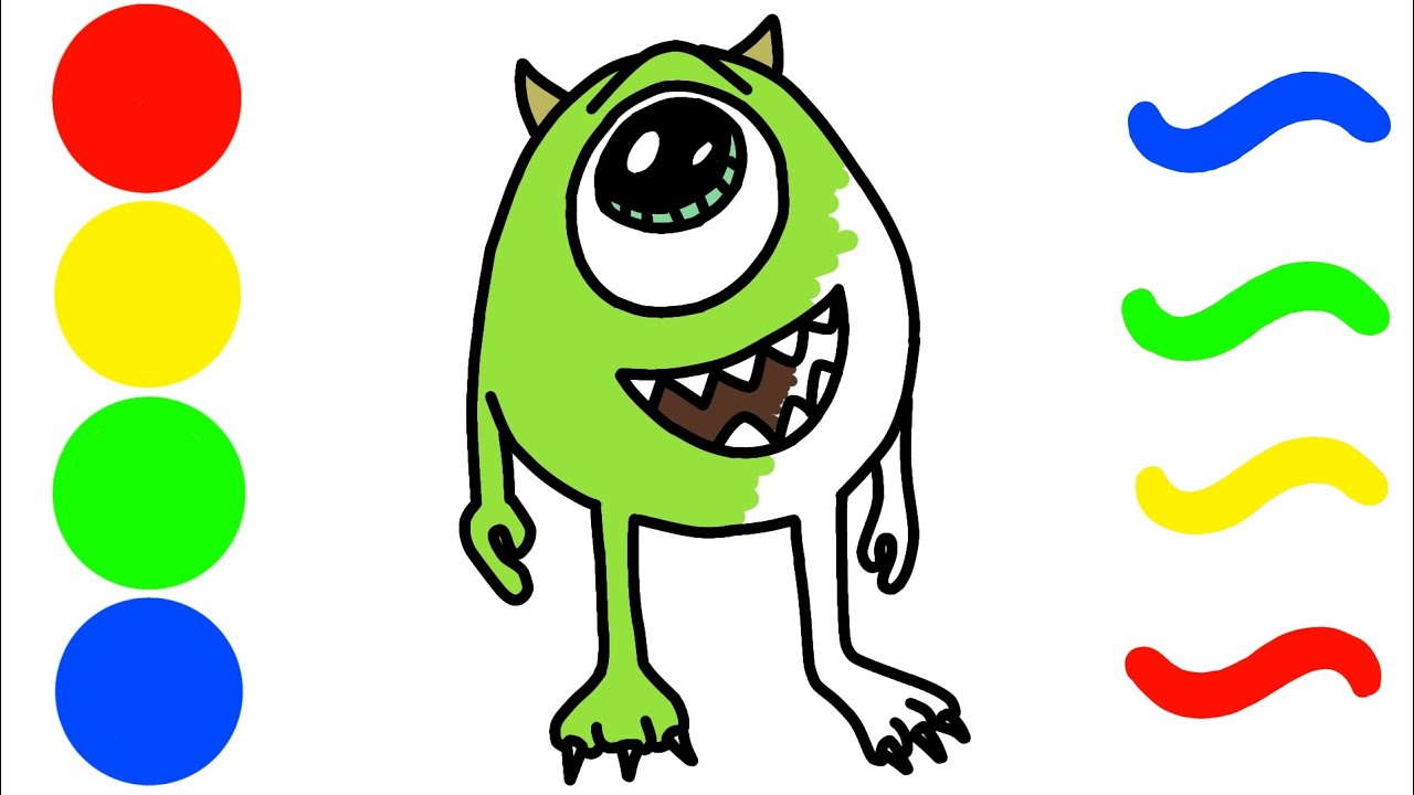 How to Draw Mike Wazowski | Monsters Inc | Easy Drawing | Step by Step ...