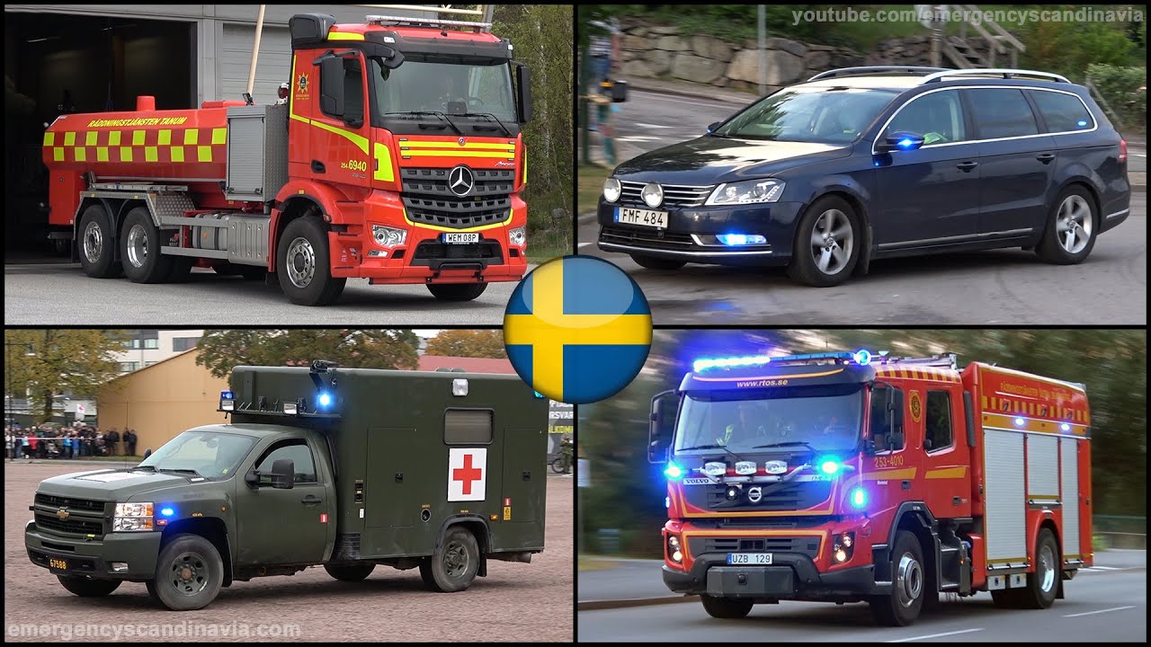 🟠 Police Cars, Fire Trucks, and Ambulances responding – Sweden ...