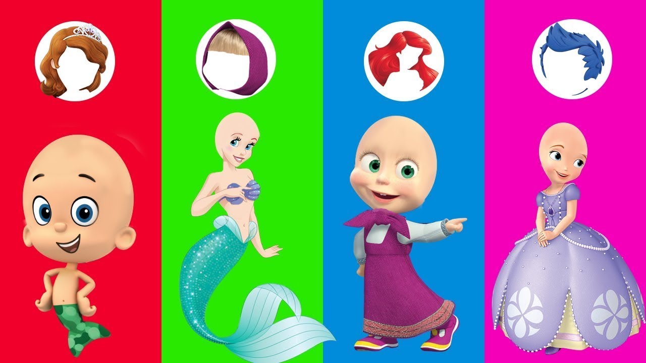 Wrong Hairs Masha Princess Ariel Bubble Guppies Sofia Finger Family ...