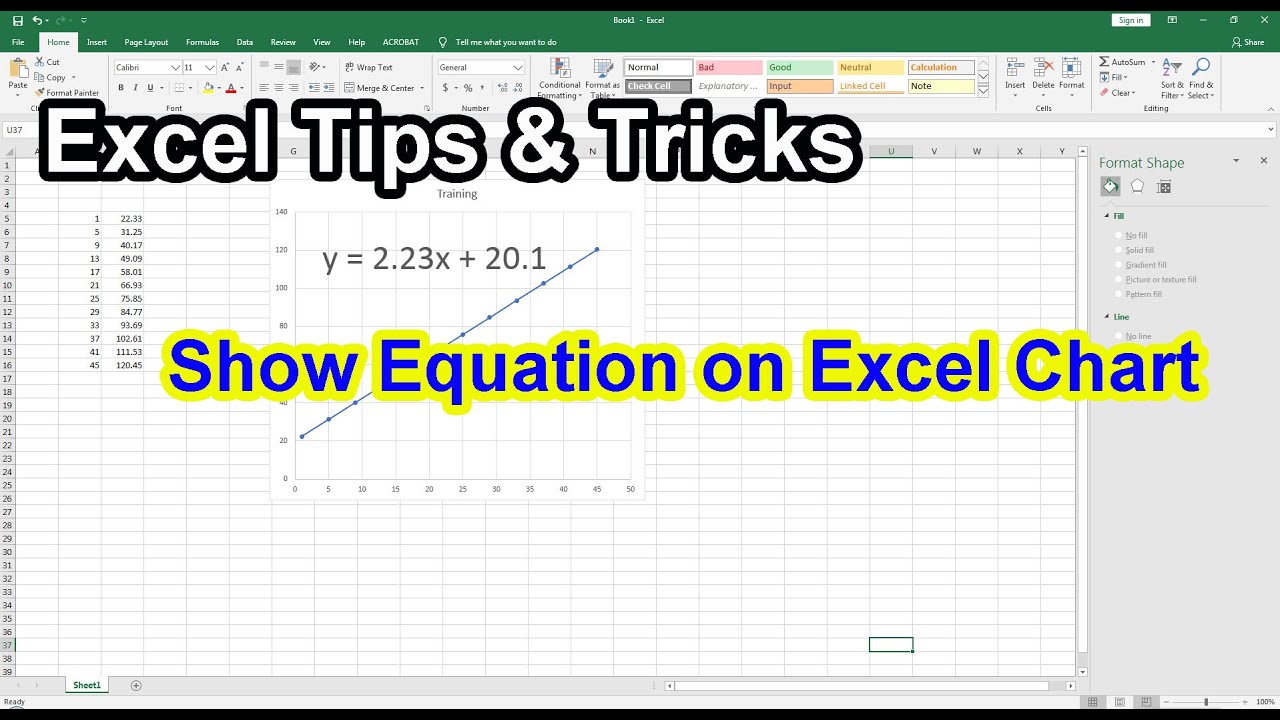 Show Equation On Excel Chart Excel Tips And Tricks YouTube Show Equation On Excel Chart Excel Tips And Tricks YouTube