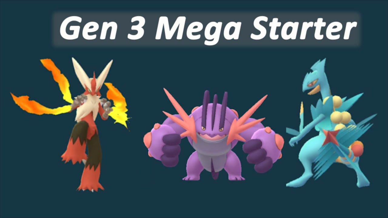 Gen 3 Mega Starter Pokemon: Mega Blaziken, Swampert, Sceptile - YouTube