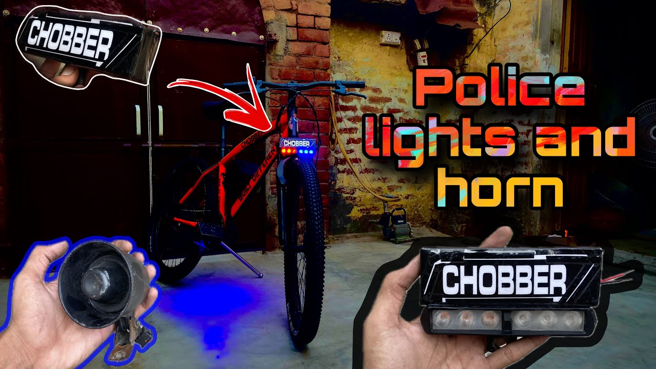 how to modify cycle with light | police horn and light 🚨 install 👉🏼 ...