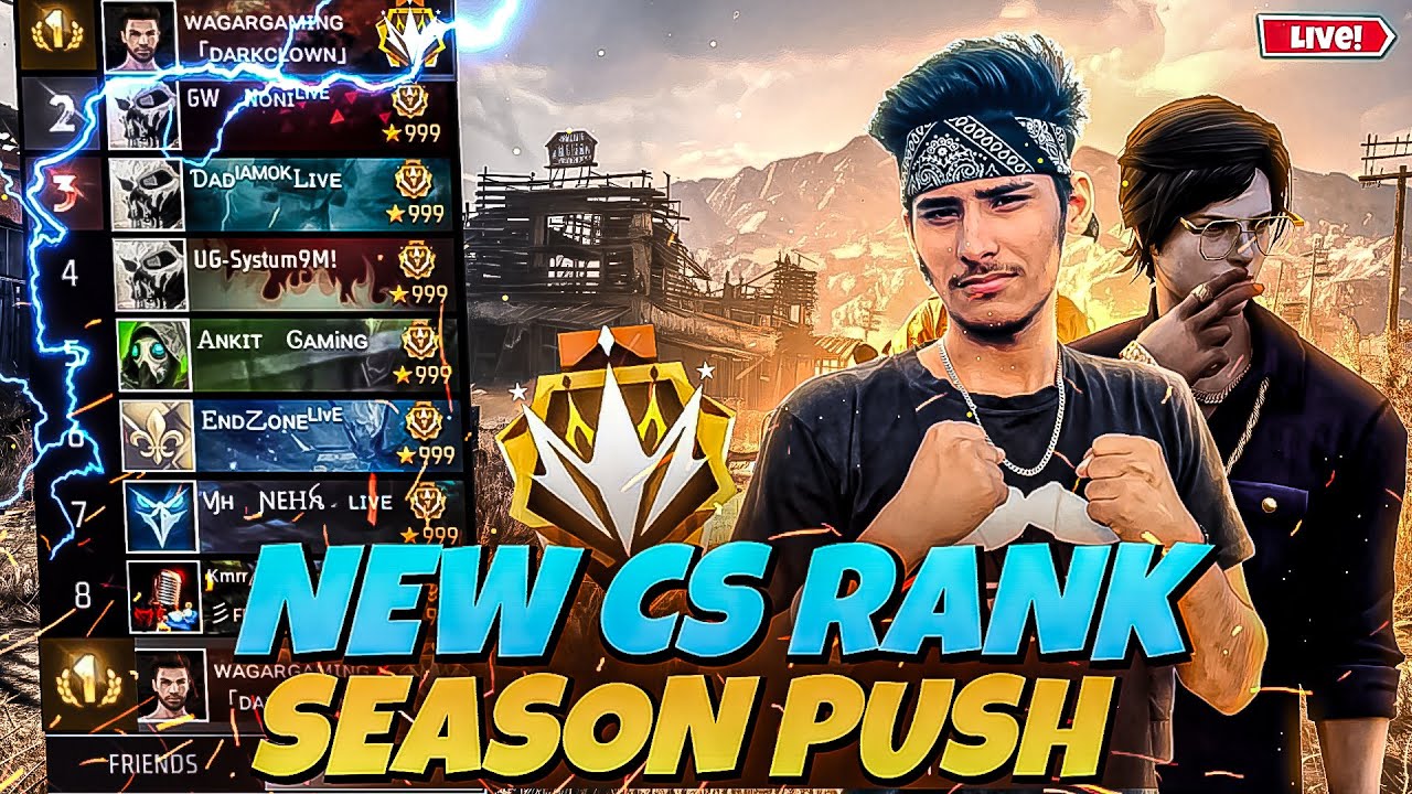 Free Fire Live CS Rank Push😱Match Making With Big Youtuber😜# ...