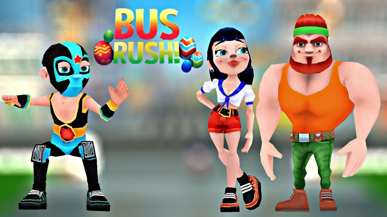 Bus Rush Easter update 2017 Unlock Easter Characters - YouTube