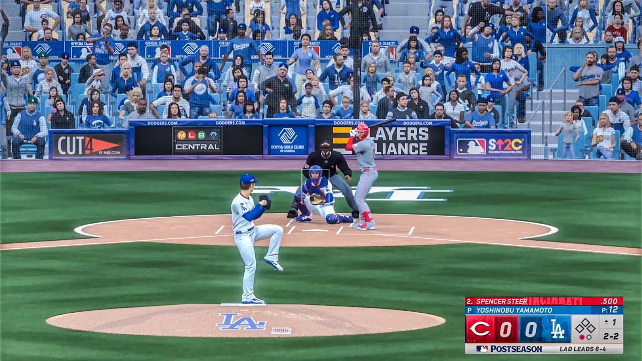 LA Dodgers vs Cincinnati Reds NLWC Game 1 Playoffs MLB The Show 25 ...